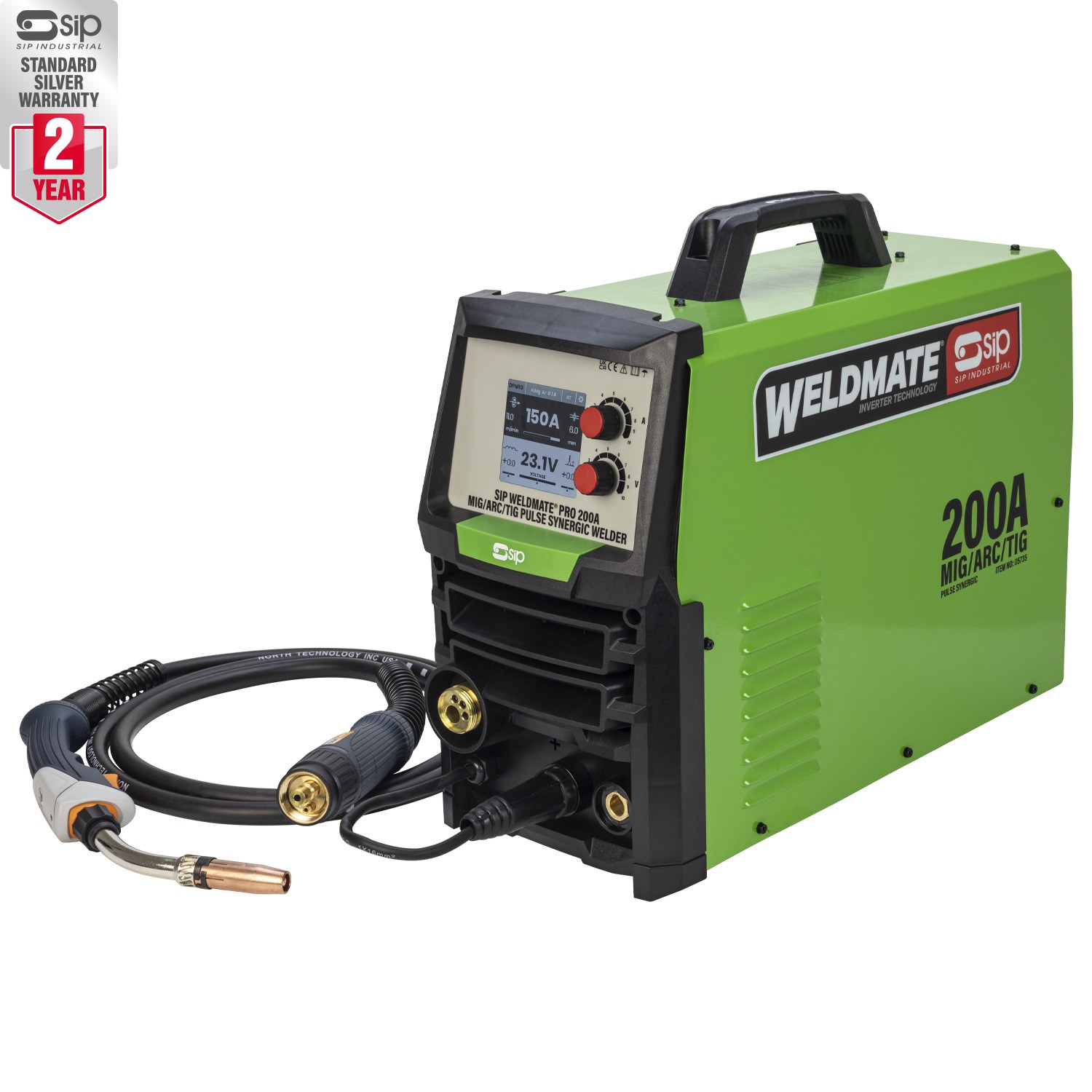 SIP WELDMATE PRO 200A MIG/ARC/TIG Pulse Synergic - SIP Machinery Europe ...