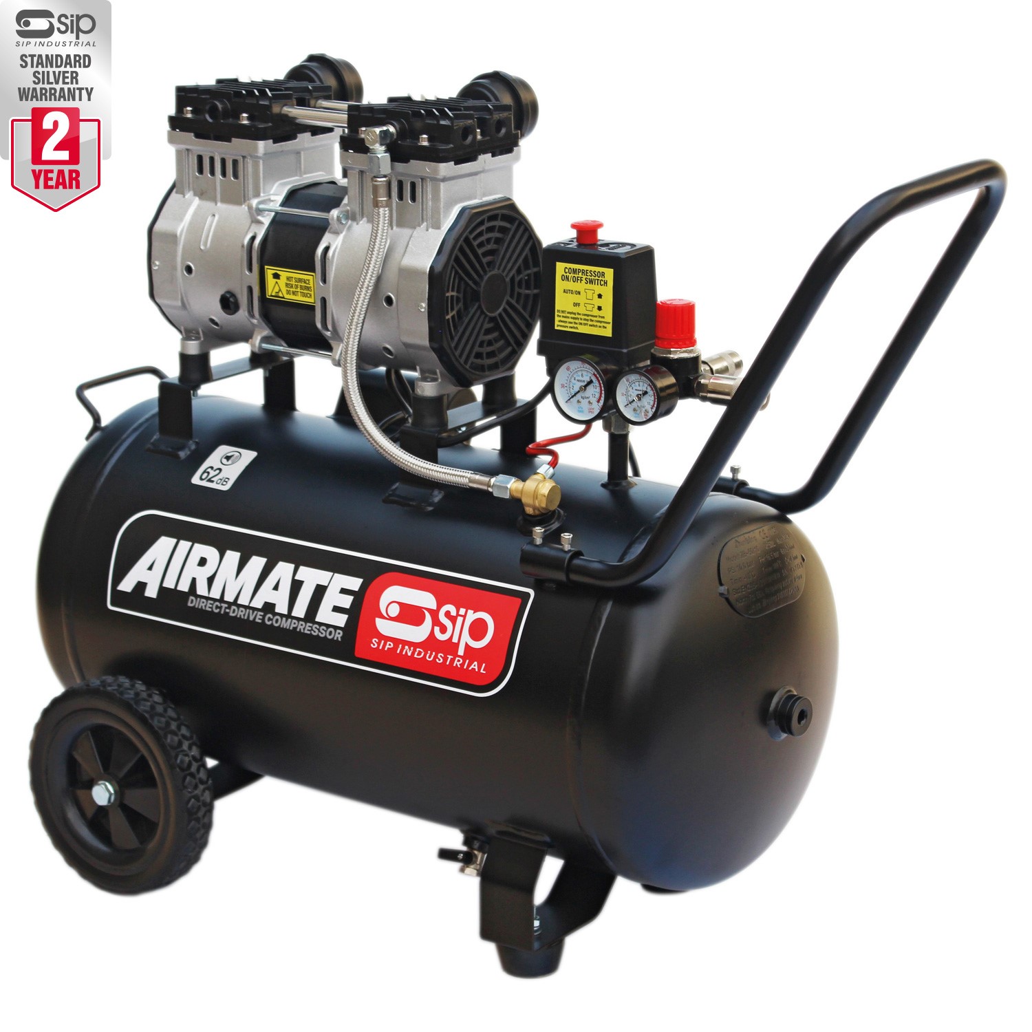 SIP DD 2hp 50ltr Low Noise Oil-Free Compressor - SIP Machinery Europe ...